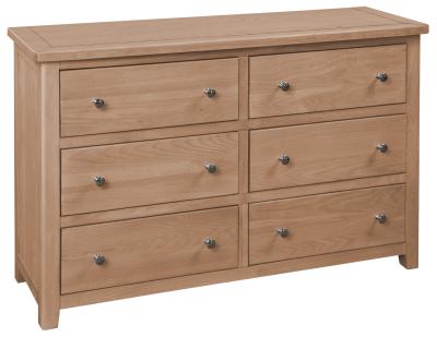 Henley Oak 6 Drawer Wide Chest by Choice Furniture Superstore ...
