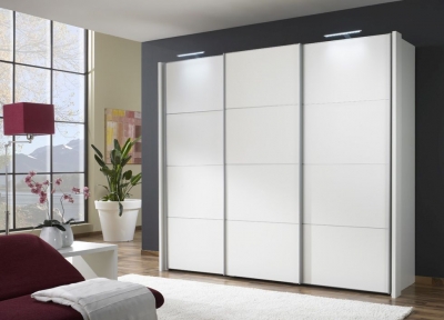 Wiemann Miami 3 Door Sliding Wardrobe in White with 4 Panel by Choice ...