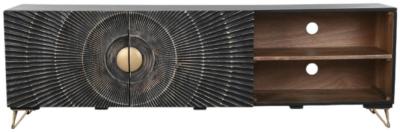 Galaxy Black Mango Wood and Gold 160cm TV Unit by Choice Furniture ...
