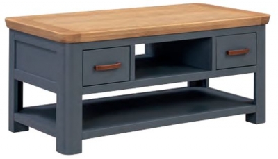 Treviso Blue and Oak 2 Drawer Coffee Table by Choice Furniture ...