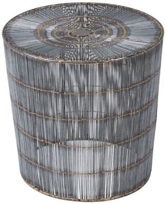 Templar Silver Wireframe Round Side Table by Choice Furniture ...