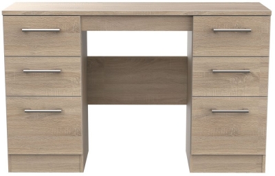 Devon Oak Effect 6 Drawer Double Dressing Table by Choice Furniture ...