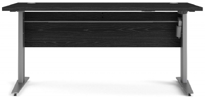 Prima Desk 150cm in Black Woodgrain with Height Adjustable Legs with ...