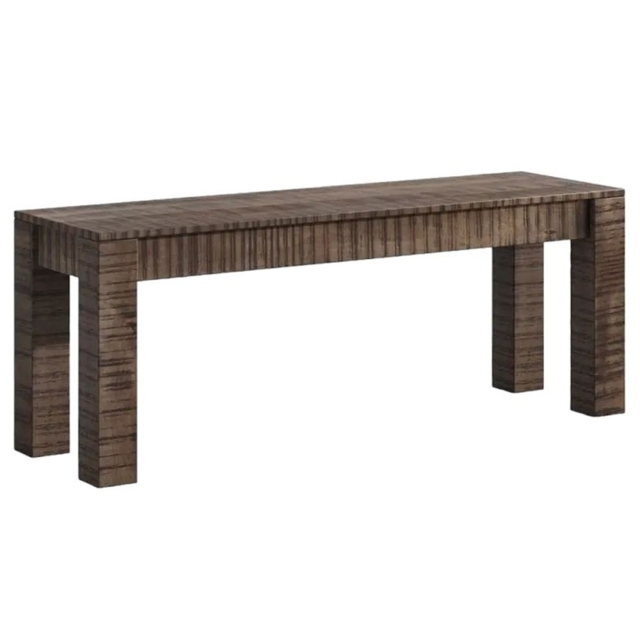 Clearance - Dakota Mango Wood Dining Bench, Indian Dark Walnut Rustic ...