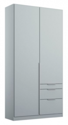 Rauch Alabama 91cm Silk Grey 2 Door Wardrobe with Drawers by Choice ...