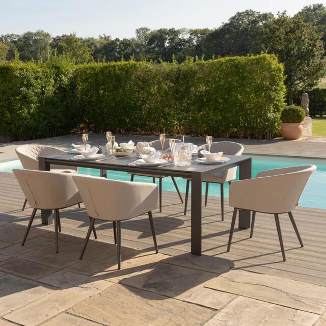 Maze Ambition Oatmeal 10 Seater Extending Garden Dining Set by Choice ...