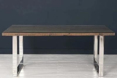 Clearance - Railway Sleeper Dining Table with Glass Top, 160cm ...