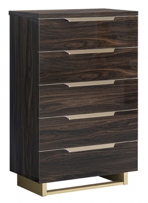 Modum Smart Walnut Italian 5 Drawer Midi Chest by Choice Furniture ...