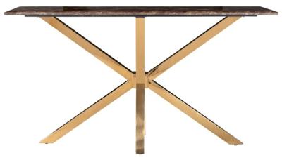 Conrad Brown Marble and Gold Console Table by Choice Furniture ...