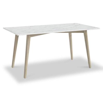 Enzo White Marble Effect and Oak 6 Seater Dining Table - 160cm by ...