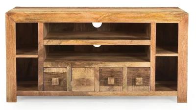 Clearance - Dakota Mango Wood TV Unit, Indian Light Natural Rustic ...