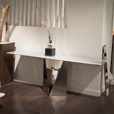 Freedom Marble Thin Console Table with Stainless Steel Base - Variation ...