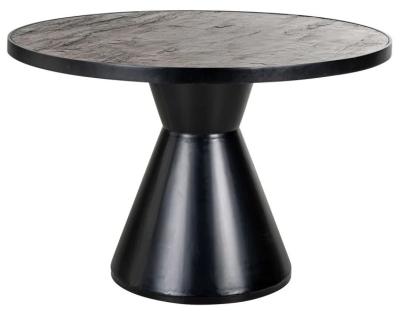 Russell Stone Effect 4 Seater Round Pedestal Dining Table by Choice ...