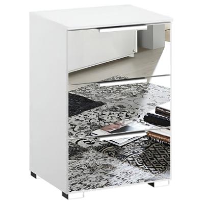 Rauch Miramar 3 Drawer Mirrored Bedside Cabinet - Alpine White by ...