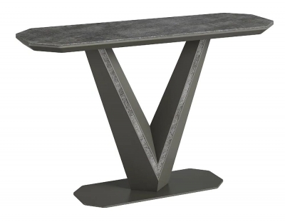 Bellagio Grey Ceramic Console Table with V Pedestal Base by Choice ...