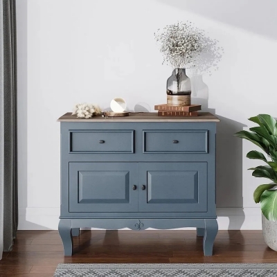 Clearance - Fleur French Style 2 Door 2 Drawer Sideboard, Stiffkey Blue ...