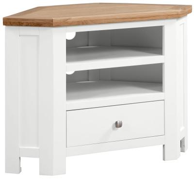 Lundy White Painted 90cm Corner TV Unit by Choice Furniture Superstore ...