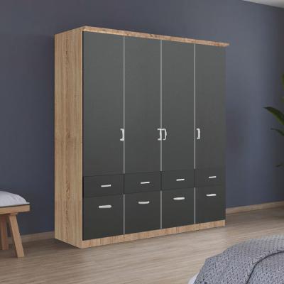 Rauch Celle Matt 181cm 4 Door Wardrobe with Drawer - Sonoma Oak and ...