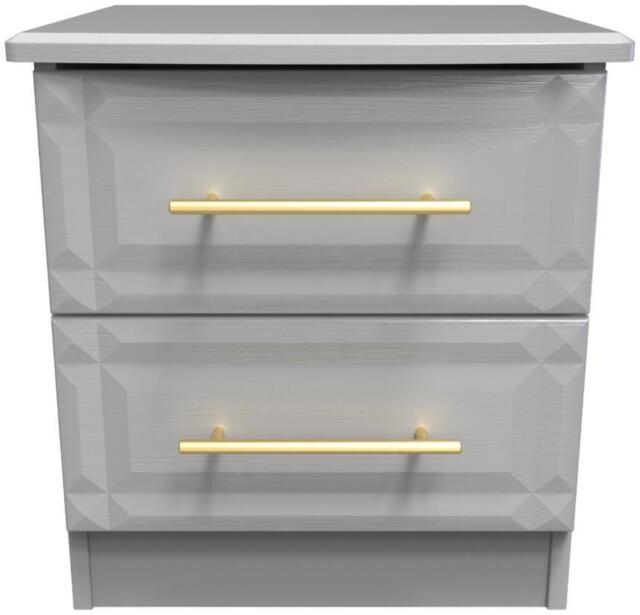Faye Grey Ash 2 Drawer Bedside Cabinet by Choice Furniture Superstore ...