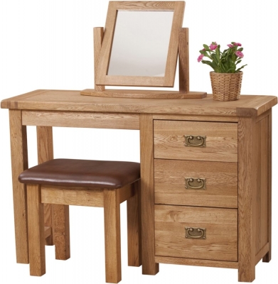 Kent Oak Single Pedestal Dressing Table by Choice Furniture Superstore ...
