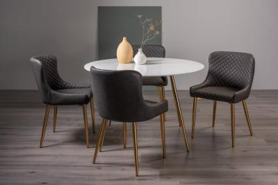 Bentley Designs Francesca White Glass 4 Seater Dining Table with 4 ...