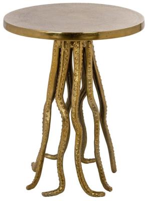 Macey Gold Round Side Table by Choice Furniture Superstore | ufurnish.com