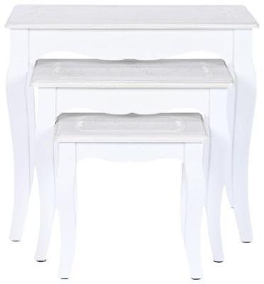 Romantic White Wood Side Table - Set of 3 by Choice Furniture ...