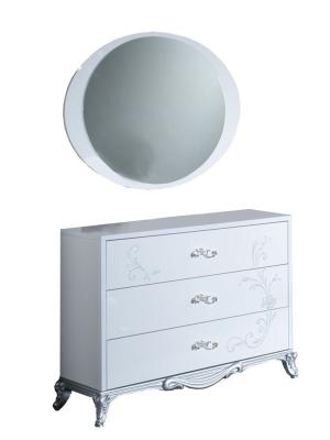 Daniela White Italian 3 Drawer Dresser with Mirror by Choice Furniture ...