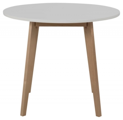 Raven White and Birch 2 Seater Round Dining Table by Choice Furniture ...