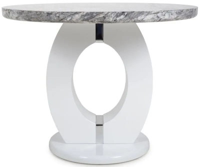 Neptune Round Marble Effect Grey/ White Dining Table by Choice ...