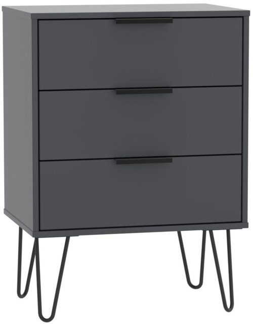 Hong Kong Graphite 3 Drawer Small Chest with Hairpin Legs by Choice ...