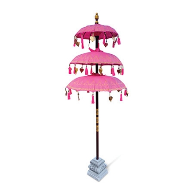 Bali Ceremonial Triple Parasol Bubblegum Pink and Gold by Choice ...