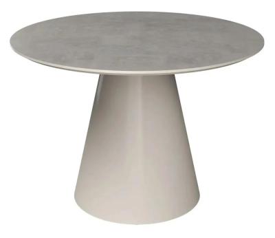 Clearance - Simoni Grey Concrete Effect Top 4 Seater Round Dining Table ...