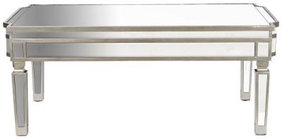 Glam Mirrored Coffee Table with Silver Trim by Choice Furniture ...