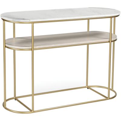 Buxton White Marble and Gold Oval Console Table by Choice Furniture Superstore | ufurnish.com