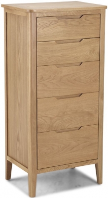 Bresca Oak 5 Drawer Narrow Chest by Choice Furniture Superstore ...
