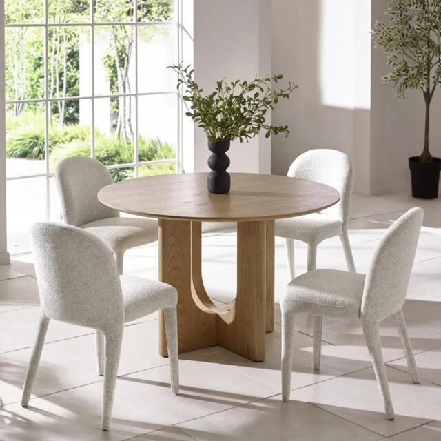 Cellini Oak Effect 4 Seater Round Pedestal Dining Table - 120cm by ...