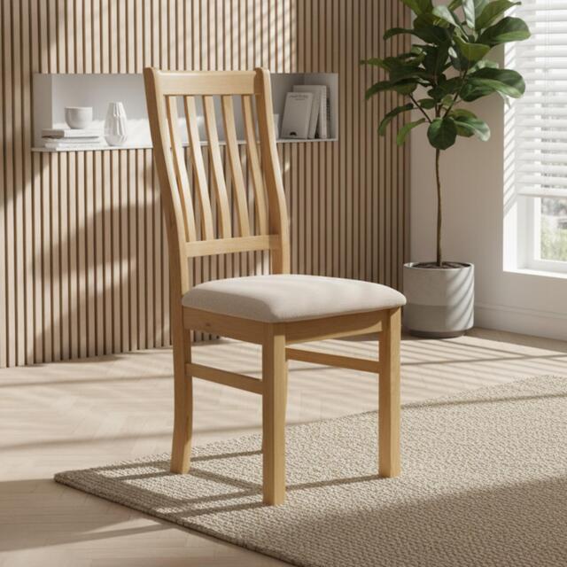 2 x Arlington Oak Slatted Back Dining Chair by Choice Furniture ...