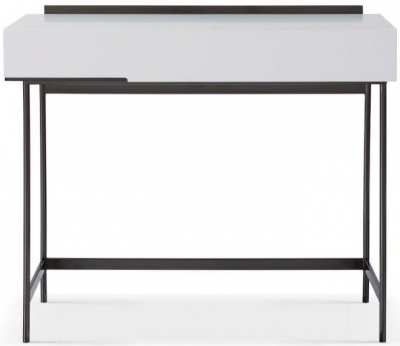 Alberto White and Chrome Metal 1 Drawer Dressing Table by Choice ...