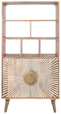 Sunburst Mango Wood Bookcase with Cupboard by Choice Furniture ...