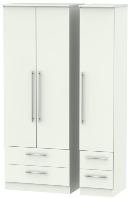 Sherwood Porcelain 3 Door Tall Triple Wardrobe - 4 Drawers by Choice ...