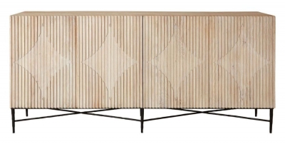 Ensley Natural Elm Wood 4 Door Extra Large Sideboard - 200cm by Choice ...