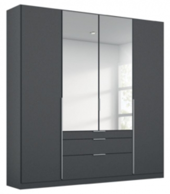 Rauch Alabama 181cm Metallic Grey 4 Door Combi Wardrobe by Choice ...