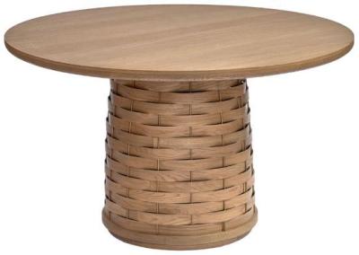 Crisal Decoracion Natural Oak Central Leg Round Dining Table by Choice ...