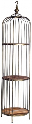 Antique Gold Bird Cage Style Storage Unit with Reclaimed Shelves by ...