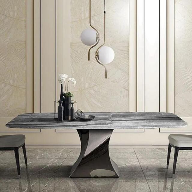 Twist Marble Pedestal Dining Table - Variation Available by Choice ...