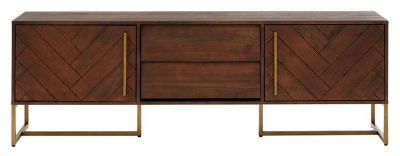 Brando Brown Acacia Wood Herringbone TV Unit - 180cm by Choice ...