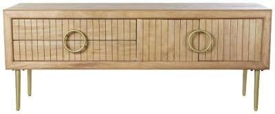 Brown Mango Wood Ribbed TV Unit by Choice Furniture Superstore ...