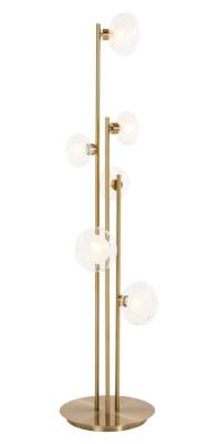Luva Glass and Gold Metal Floor Lamp by Choice Furniture Superstore ...