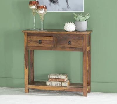Clearance - Ganga Sheesham Compact Console Table - 2 Drawer by Choice ...